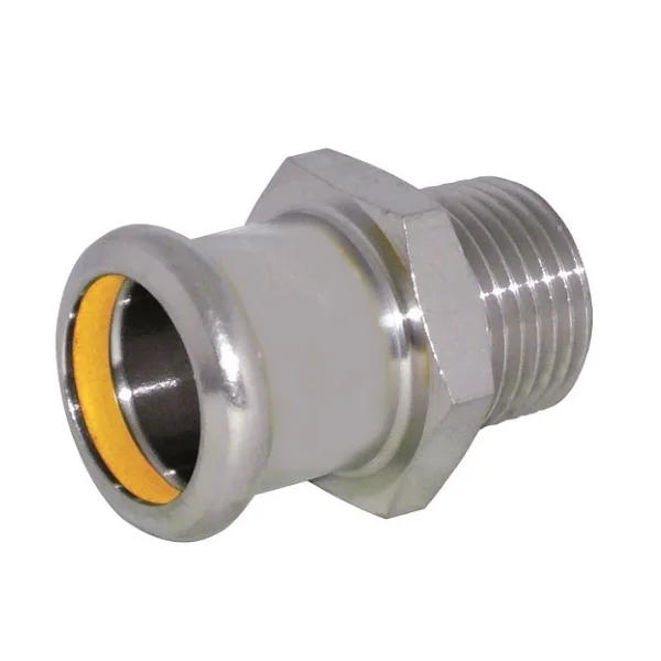 Mpress Stainless Steel 316 Gas Male Iron Straight Adaptor Pressfit - Colglo